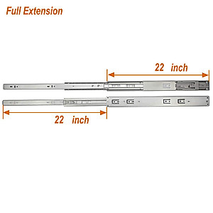 OCG Soft Close Drawer Slides 22 Inch (5 Pairs), Full Extension Ball Bearing Side Mount Drawer Slides for Cabinets with Face Frame, with Rear Mounting Brackets