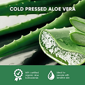 ORISO Aloe Vera Gel With Cold Pressed Aloe Vera - Pure Sunburn Relief, Bug Bites, Small Cuts - Soothing Moisturizer Lotion For Face, Hair and Body - 10 Fl Oz