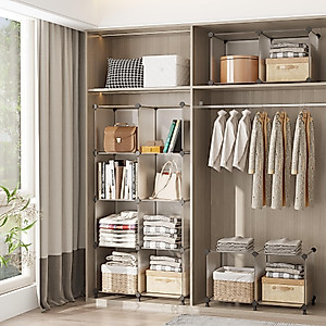 AWTATOS Cube Storage Closet Organizer Storage Cubes Shelves Bookshelf DIY Plastic 9 Cube Organizer Shelf for Bedroom, Home Office, Translucent