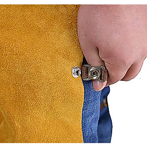 Oncefirst Welding Safety Chaps Leather Apron Style Adjustment Split Leg Fire & Wear Resistant Safety Apparel Yellow One Size