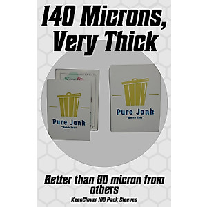 KeenClover Trading Card Sleeves 100 Pack Matte Standard Size, Strong and Thick Pure Jank 66mm x 91mm