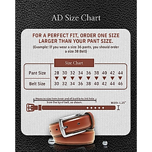 Access Denied Genuine Leather Dress Belts For Men - Mens Belt For Suits, Jeans, Uniform Brown Belt - Designed in the USA