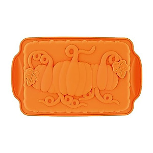 Supreme Housewares Pumpkin Loaf Pan Set of 2 Silicone Pumpkin Cake Baking Pan Tray Kitchen Baking Decoration Mold for Fall Harvest Halloween, Baking Loaf Pan