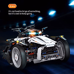ZYLEGEN Motorcycle MOC Technic Building Blocks kit,3 Wheels Motorcycle Model Kit,Racing Roadster,Collectible Kits Motorcycle Model Set and Superbike Toy (1228PCS)