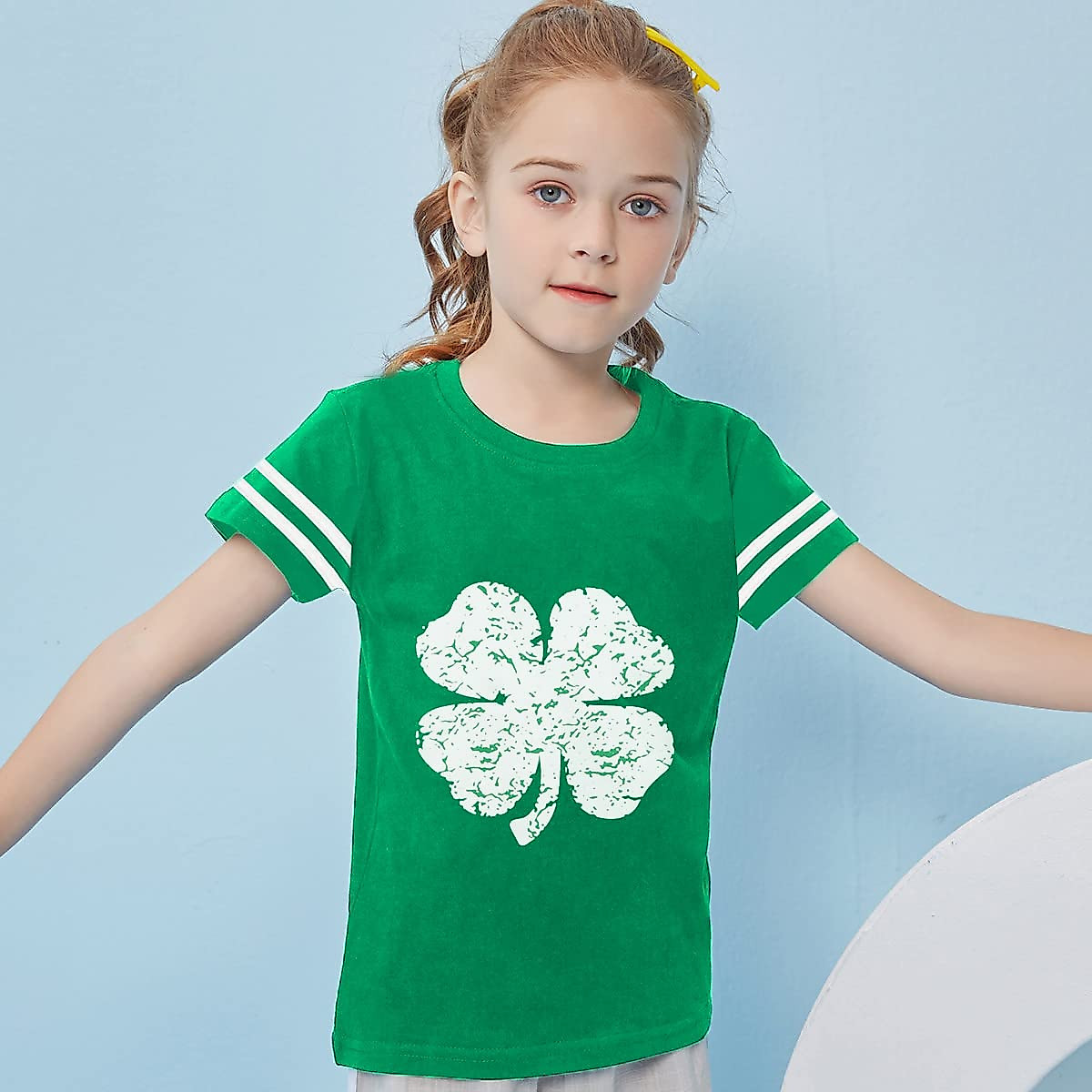 DDSOL Toddler Boy Girl St Patrick's Day Tshirt Baby Luck Green Shamrock Clover Shirt Outfit Short Sleeve Clothes Kid Saint Irish Tee Top Size 3T