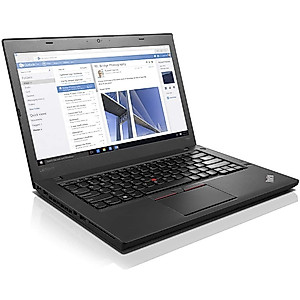 Lenovo Thinkpad T460 14 Ultrabook, Intel i7 6600U 2.6Ghz, 16GB DDR3 RAM, 256GB SSD Hard Drive, 1080p Full HD, Webcam, HDMI, Windows 10 Pro (Renewed)