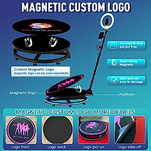 360 Photo Booth Machine for Parties,360 Camera Booth with Battery Pack,APP,Custom Magnetic Logo,etc Deluxe Suit,Control by APP or Remote (100cm/39.6"+Flight Case)