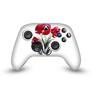 Head Case Designs Officially Licensed Mai Autumn Red Flowers Art Mix Vinyl Sticker Gaming Skin Decal Cover Compatible With Xbox Series X/S Controller