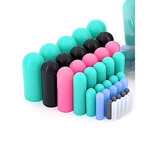 40 Piece High Temp Silicone Rubber Protective End Cap Kit - 3/32" to 3/4" for Powder Coating Custom Painting Anodizing