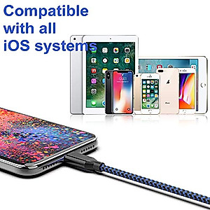 [Apple MFi Certified] PLmuzsz iPhone Charger Lightning Cable 5pack [3/3/6/6/10FT] Nylon Braided Compatible iPhone 12 Pro Max/Xs/XR/8/7/6s/SE/iPad More