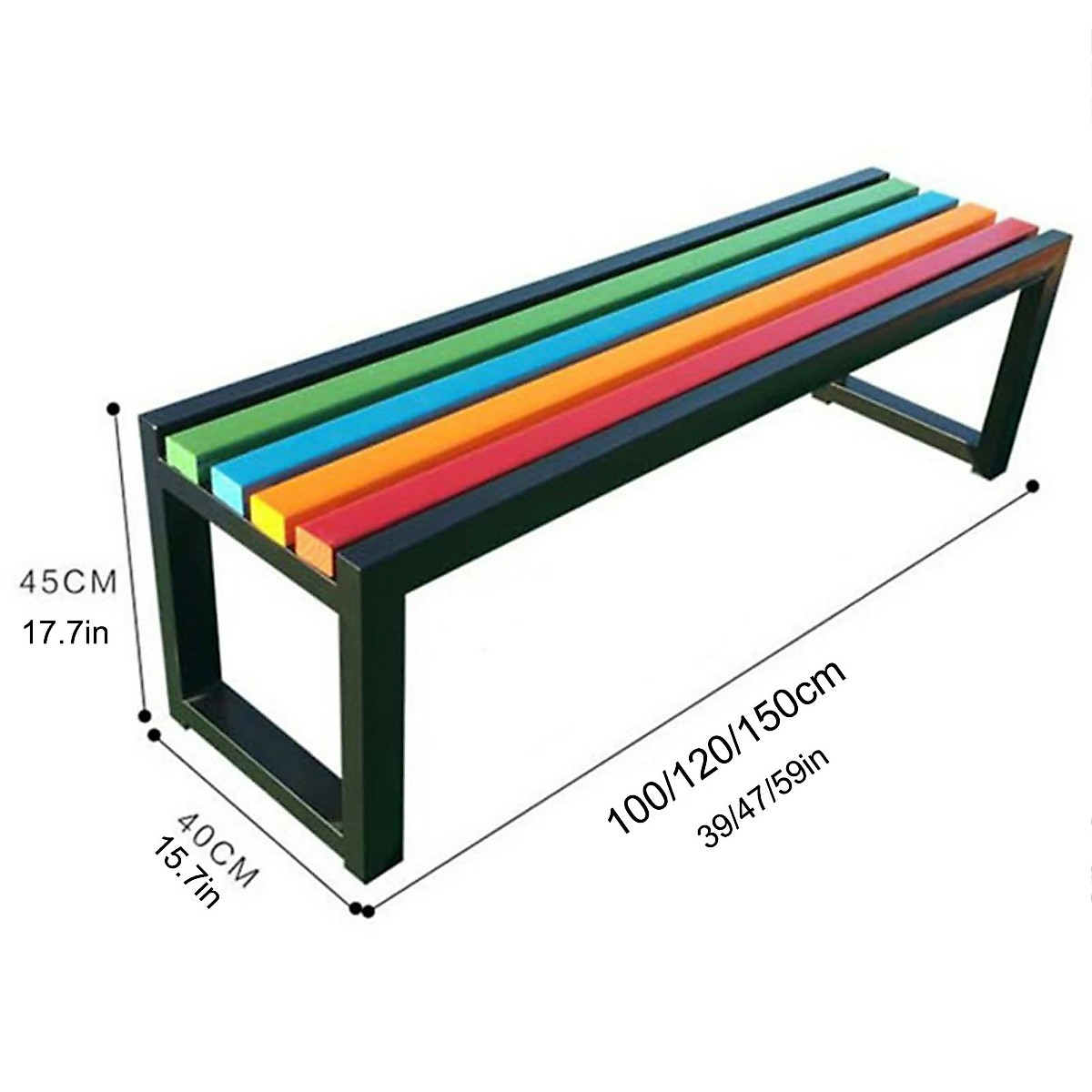 VOLDAX Outdoor Bench Seat - Backless Patio Garden Bench, Anti Corrosive Solid Wood Park Benches, for Outdoor Beach, Sunbathing, Patio, Pool, Lawn, Outdoor Furniture (Size : 150cm/59in)