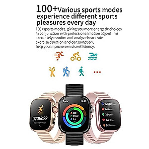 ZW39 Smart Watch for Men Women, Fitness Tracker Watches with Blood Pressure/Blood Oxygen/Heart Rate/Sleep Monitor, 2" Touch Screen Bluetooth Sports Smartwatch Compatible with Android iPhone (Gold)