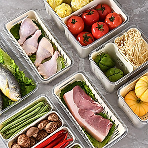 Fruit Storage Containers for Fridge 2 Compartment 4 Compartment Large Food Storage Container with Lids Handle Removable Drain Tray Berry Fruit Vegetable Fresh Saver for Travel Picnic (2 Compartment)