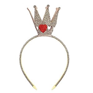 Purple Myrtle Queen of Hearts Crown Headband - Gold Tiny Crown for Women - Adult Costume Headwear - Halloween, Cosplay Party - Hand Wash Only - Unisex