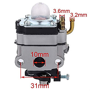 Savior 753-04296 Carburetor with Primer Bulb Fuel Line Kit for WYL-229 WYL-229-1 753-05251 753-1225 753-04745 Troy Bilt TB415CS TB425CS TB465SS TB490BC MTD Trimmer