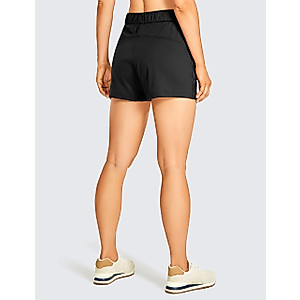 CRZ YOGA Stretch Womens Shorts 3.5'' - Athletic Workout Hiking Shorts for Summer Golf Running Shorts Pockets Dressy Casual Black-3.5'' Medium