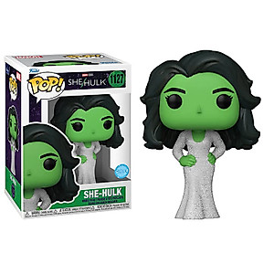 POP Marvel: [She Hulk] Attorney at Law - [She Hulk] in Gala Dress with Glitter Funko Vinyl Figure (Bundled with Compatible Box Protector Case), Multicolor, 3.75 inches