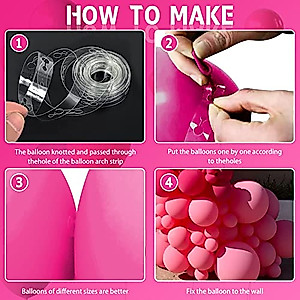 Hot Pink Balloons 100 Pack Hot Pink Balloons Different Sizes 18 12 5 Inch Hot Pink Balloon Garland Arch Kit for Girl's Baby Shower Birthday Wedding Party Valentines Day Decor