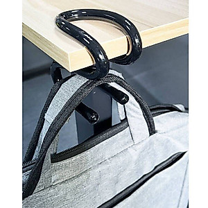 AUXPhome Portable Bag Hook Hanger Clamp-On Backpack, Under Counter, One Step Installation - 10 lb. Capacity, Reduce Desk Clutter