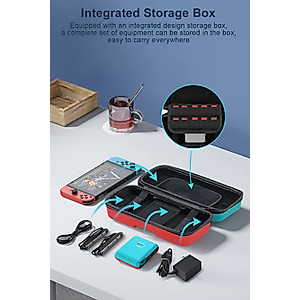 Kingstar Switch Dock for Nintendo Switch - Portable Switch Docking Station with Carrying Case, PD Fast Charging, RJ45 Gigabit Ethernet, HD Projection HDMI Port for Switch OLED Console and Accessories