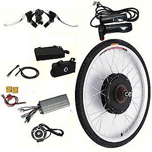 Electric Bike Conversion Kit, 48V 1000W/ 36V 350W/ 36V 250W E-Bike Conversion Kit Front/Rear Wheel Electric Bicycle Motor Kit Bike Hub Motor for 26"/20" Bike (48V 1000W Rear Wheel for 26")