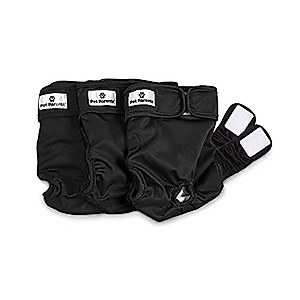 Pet Parents Premium Washable Dog Diapers & Extendrs, (3pack) of Female Dog Diapers & Male Dog Diapers, Color: Black, Size: Medium Dog Diapers