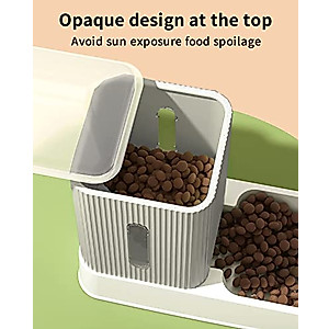 BNOSDM Automatic Cat Feeder for Indoor Cats Gravity Feeders ＆ Waterer Set Dogs Food and Water Dispenser Pet Feeding Bowl 3.5L /1 Gallons for Small Medium Big Dog Pets Puppy Kitten Gray