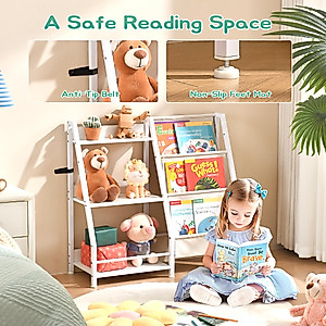 infurnic 3 Tier Kids Bookshelf Baby Toddler Bookshelf and Toy Storage Organizer for Kids, Kids Bookcase Nursery Book Shelf for Kids Room, Bedroom, Playroom and Nursery, White