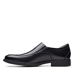 Clarks Men's Whiddon Plain Loafer, Black Leather, 9.5 Wide