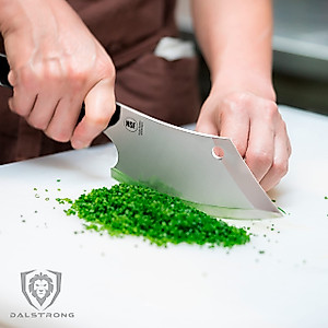 Dalstrong Mini Rocking Cleaver Knife-6.5"-Gladiator Series 'R'-High Carbon Steel - Razor Sharp Giftable Kitchen Knife-Black Handle-Meat Cleaver, Vegetable Knife - NSF Certified