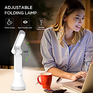Decoswe Portable Flashlight Set, 2 Pack High Lumens Led Rechargeable Flashlights for Camping, Emergencies Folding Eye-Caring Table Lamp with 3 Lighting Modes Handheld Spotlight for Outdoors