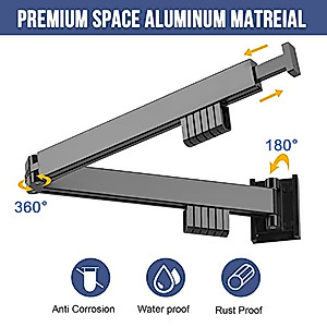 MIFXIN Retractable Clothes Drying Rack Laundry Wall Mounted Two-Fold Drying Rack Collapsible Clothes Hanger Folding Clothing Rack for Laundry Balcony (Black)