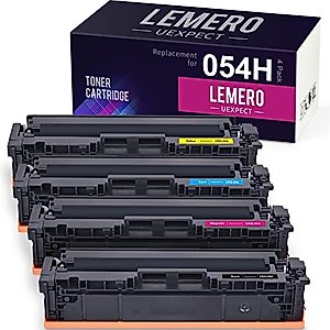 LemeroUexpect Compatible Toner Cartridge Replacement for Canon 054H 054 Toner Cartridge for Color imageCLASS MF641Cw MF644Cdw MF642Cdw LBP622Cdw MF640C LBP620 Printer (Black Cyan Magenta Yellow,4P)