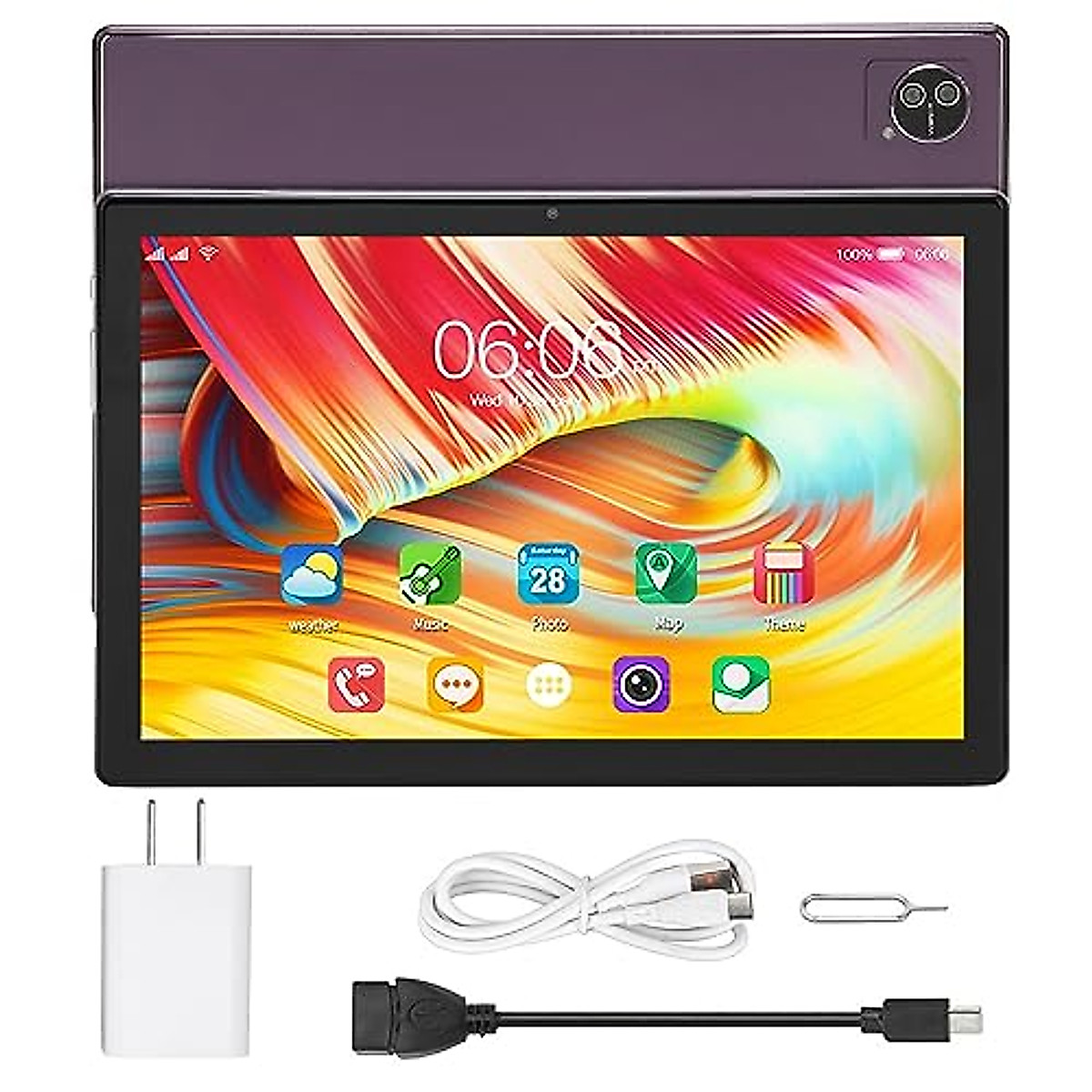 Airshi Business Tablet, 10.1 Inch FHD Gaming Tablet US Plug 100‑240V 8GB RAM 256GB ROM Dual Camera for School (#4)