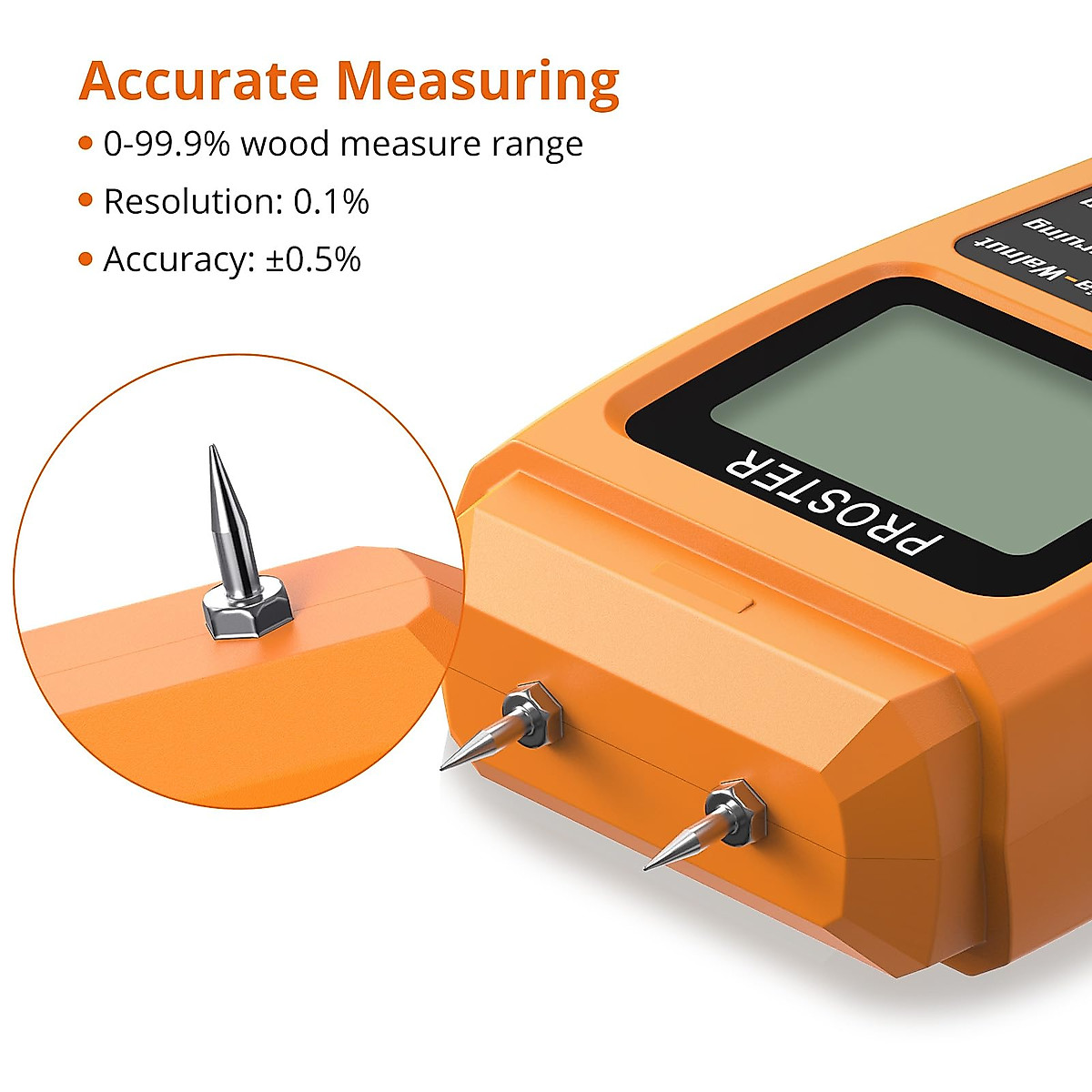 Proster Wood Moisture Meter - Digital Moisture Detector Moisture Tester, Pin-Type Water Leak Detector Damp Tester for Wood Firewood Paper Floor