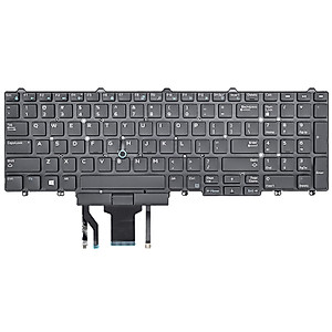 Replacement Keyboard for Dell Latitude E5550 E5570 5550 5580 5590 5591, Precision 3510 3520 7510 7520 7710 7720 Series Laptop with Pointer with Backlit No Frame US Layout