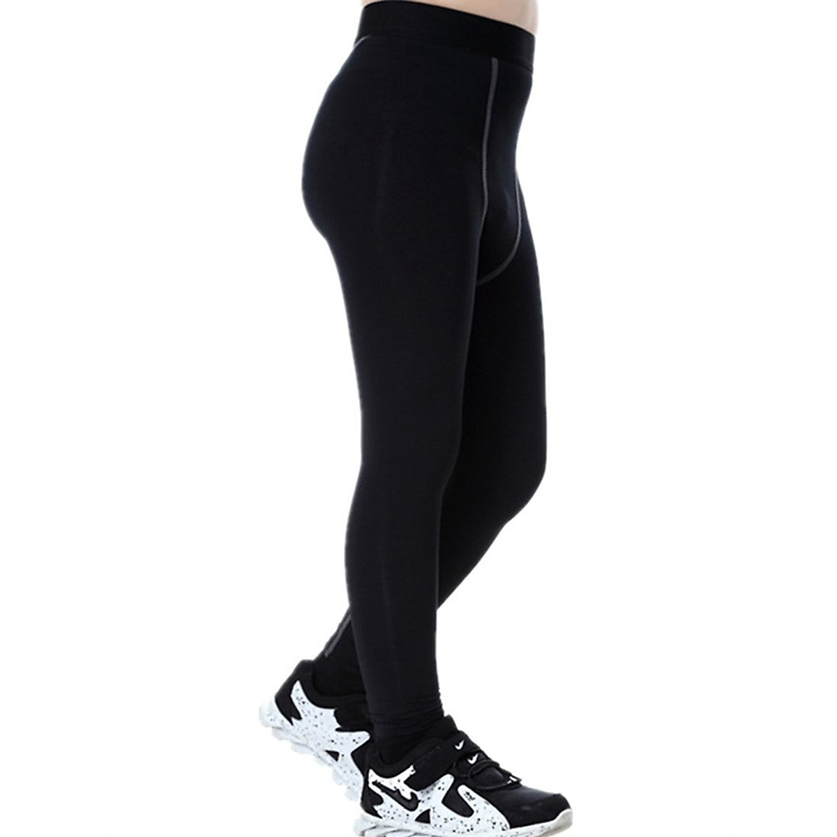 CVVTEE Boys Compression Pants Base Layers Soccer Hockey Tights Athletic Leggings Thermal for Kids Black