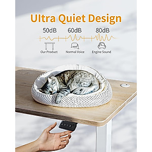 CubiCubi Height Adjustable Electric Standing Desk, 48 x 24 Inches Stand Up Table, Sit Stand Home Office Desk with Splice Board, Maple