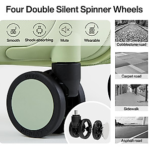 Hanke 20 Inch Carry On Luggage 22x14x9 Airline Approved PC Hard Shell Suitcases with Wheels TSA Luggage for Women Men Lightweight Travel Luggage(Bamboo Green)