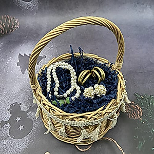 Cutcatwing 4 OZ Navy Blue Crinkle Cut Paper Shred Filler Easter Grass Shredded Raffia Tissue Craft Bedding Cushion Recycled for Small Bag Packing and Filling Gift Baskets Decor
