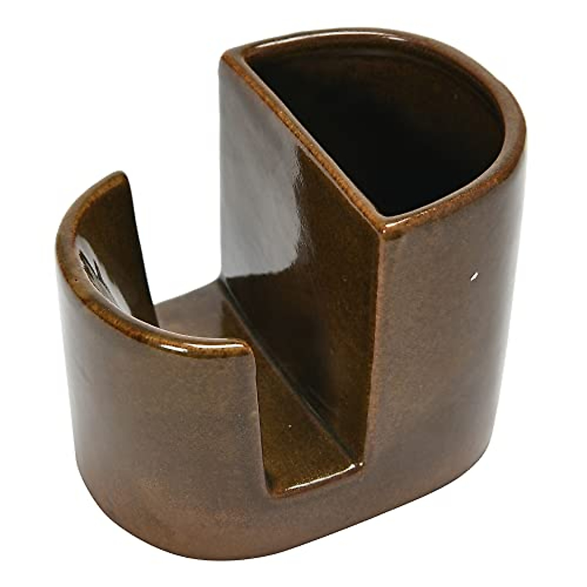 Bloomingville Stoneware Container, Reactive Glaze Sponge Holder, 5" L x 4" W x 4" H, Brown