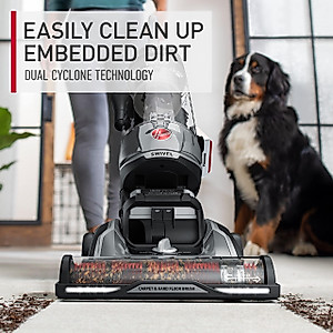 Hoover MAXLife Elite Swivel XL Pet Vacuum Cleaner with HEPA Media Filtration, Bagless Multi-Surface Upright for Carpets and Hard Floors, UH75250, Grey, 16 lbs