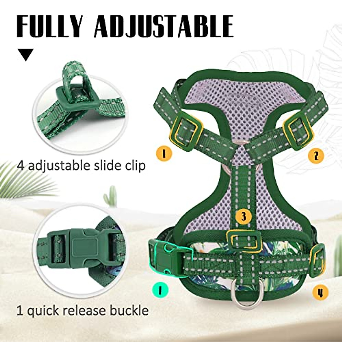 Supet Cat Harness and Leash Escape Proof for Walking, Adjustable for Large and Small Kittens Dogs