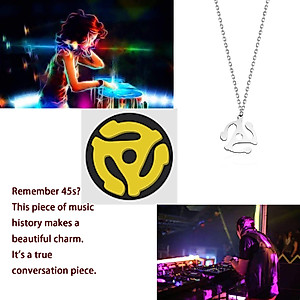 MAOFAED Record Adapter Necklace DJ Retro Symbol Gift DJ Gift Record Adapter Jewelry Music Lovers Jewelry 45 rpm Adapter Necklace (Adapter Necklace)
