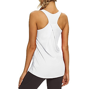 Mippo Workout Tanks Golf Tank Top Active Wear Outfits Sleeveless Tops Tennis Shirts Yoga Clothing Fitness Exercise Apparel Pilates Clothes for Women White L
