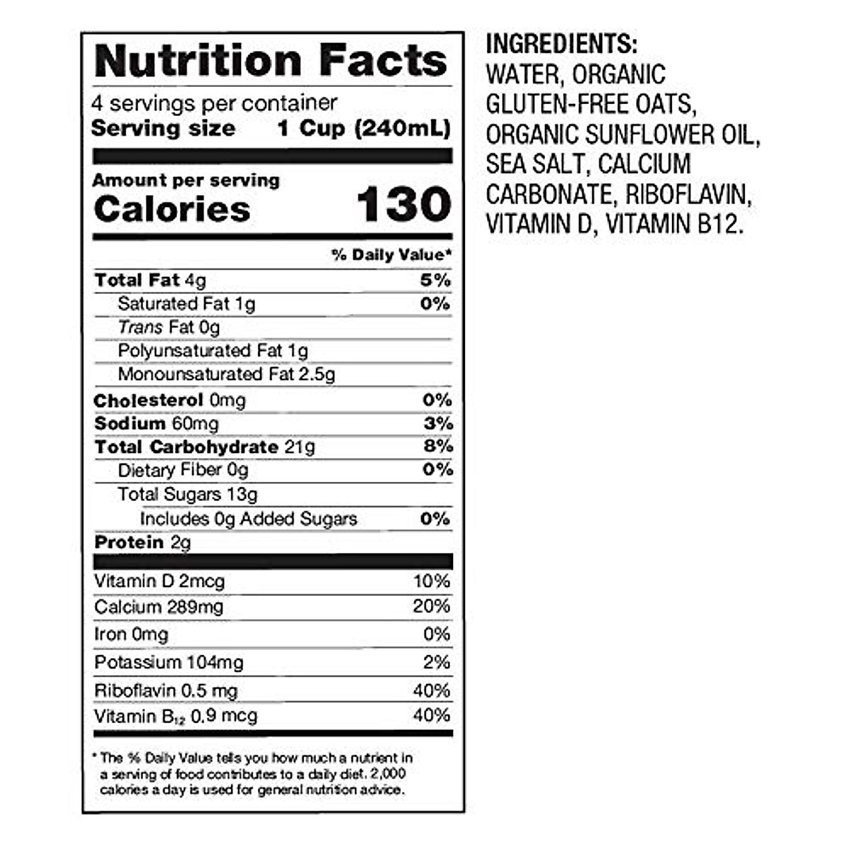 Oatsome Organic Oat Milk, 1-Liter Cartons, 6 Count, Regular, 202.86 Fl Oz