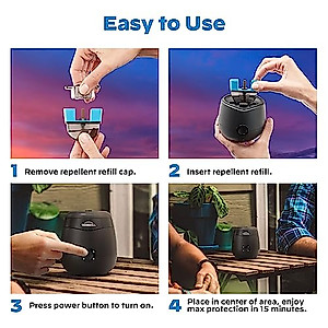 Thermacell E55 E-Series Rechargeable Mosquito Repeller with 20’ Mosquito Protection Zone; 2 Pack Bundle, Graphite; Includes 12-Hr Repellent Refill; DEET Free Bug Spray Alternative; Scent Free