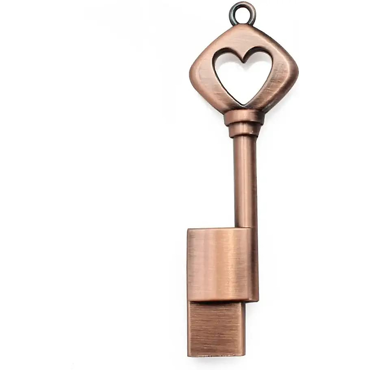 128GB USB 2.0 Flash Drive Metal Heart Key Ring Shape Waterproof Keychain USB Pen Drive Memory Stick Thumb Drives Pendrive