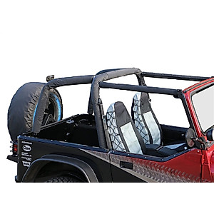 Rampage Roll Bar Pad and Cover Kit | Black Denim | 768915 Fits 1992 - 1995 Jeep Wrangler YJ