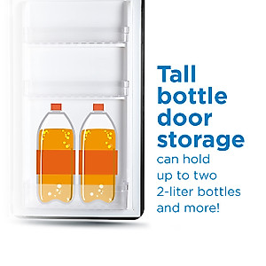 Commercial Cool CCRR32HB 3.2 Cu. Ft Freezer, Vintage Style Refrigerator, with Slide-Out Glass Shelves & Tall Bottle Storage, Retro Fridge, Black